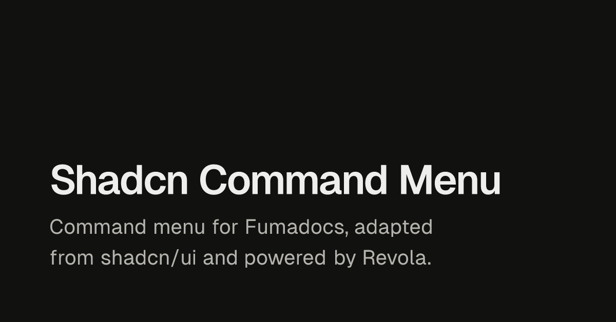 Shadcn Command Menu - Revola