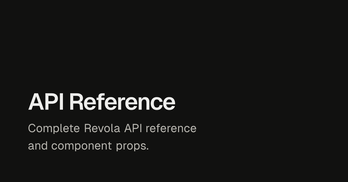 API Reference - Revola